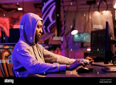 Internet Criminal Hacking Server Cracking Password And Stealing Information African American