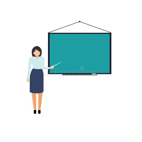 Picture Of A Teacher Standing At The Board Vector Illustration Stock Illustration