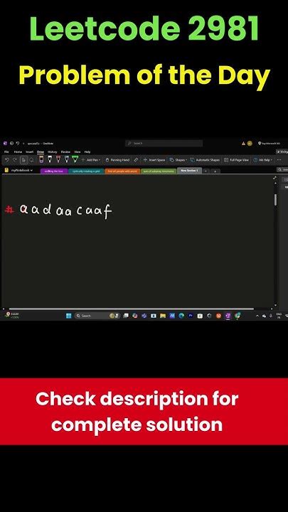 leetcode 2981 problem of the day leetcode leetcodedailychallenge
