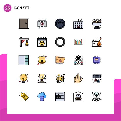 Stock Vector Icon Pack Of 25 Line Signs And Symbols For Salad Hardware