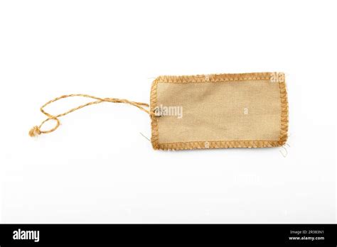 Blank Canvas Label Tag Isolated On White Stock Photo Alamy