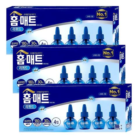 홈매트 리퀴드 에스 교체용 무향 180일45일x4입 X 3개 홈플러스 택배배송