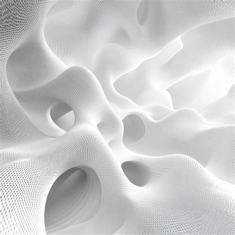 Abstract White 3d Grid With Intersecting Curves And Holes Premium Ai