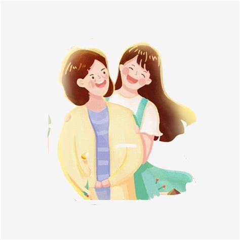 어머니와 딸 일러스트 둘 따뜻한 딸 따뜻한 어머니와 딸 Png 일러스트 및 Psd 이미지 무료 다운로드 Pngtree