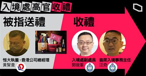 【入境處高官收禮】郭俊峯為接任處長熱門人選 曾與汪奇駐京 黃賢貴為恒大香港主管 立場新聞•聞庫
