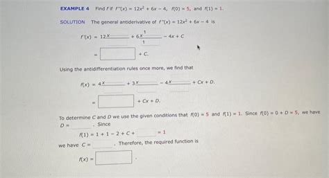 Solved EXAMPLE 4 Find Fif F X 12x 6x 4 FO 5 And Chegg Com
