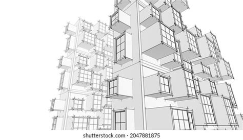 Abstract Modern Architecture Modular Facade D Stock Illustration Shutterstock