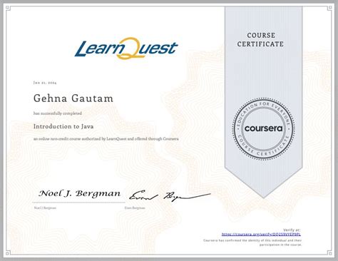 Gehna Gautam On Linkedin Recently Completed The Course Introduction To Java By Learnquest Which