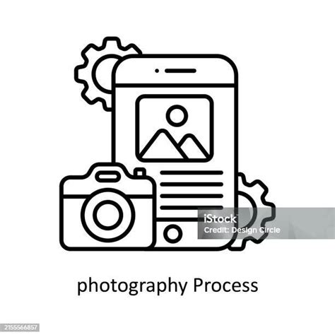 Photography 프로세스 벡터 윤곽선 아이콘 스타일 그림입니다 흰색 배경에 디자인 및 개발 기호입니다 Eps 10 파일 0