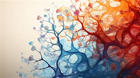 Premium Photo Red And Blue Neural Connections