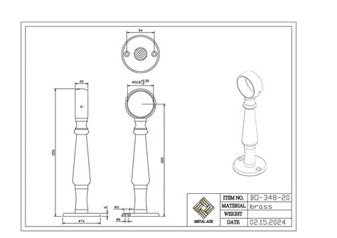 348 Tee Bracket 2 Dia Footrail Bracket Gallery Metalworks