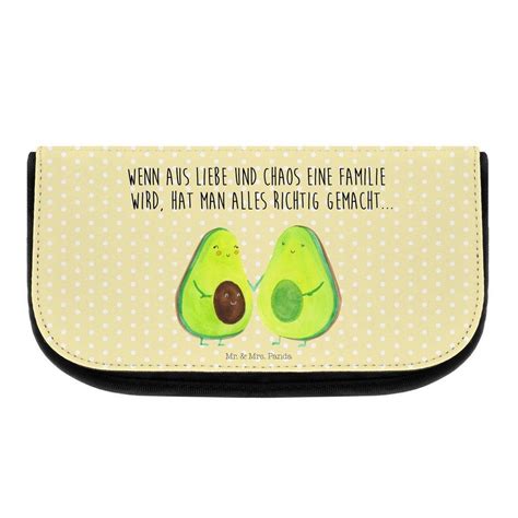 Mr And Mrs Panda Kosmetiktasche Avocado Pärchen Gelb Pastell