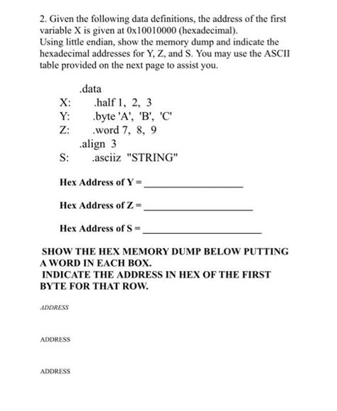 Solved Given The Following Data Definitions The Address Chegg