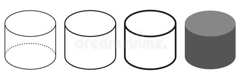 Set Of Oval Cubic Shapes Isolated On White Background Stock Vector