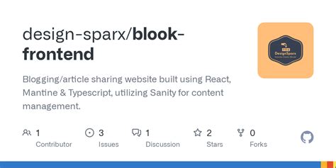 GitHub Design Sparx Blook Frontend Blogging Article Sharing Website