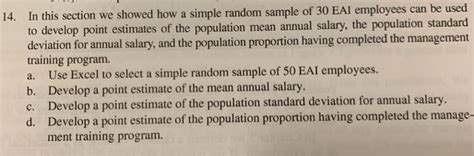 Solved 14 In This Section We Showed How A Simple Random