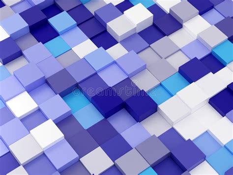 3d rendered abstract bright blue background with colorful cubes stock