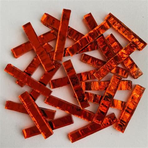 Orange Skinny Mirror Tile Tiny Tile Mosaics