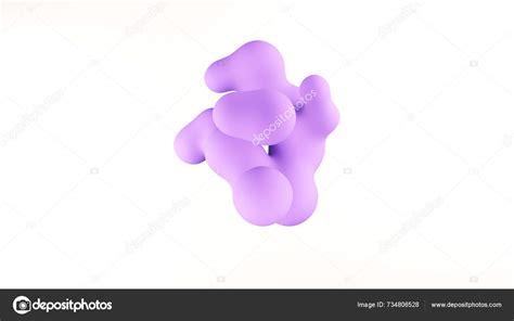 Illustration Abstract Liquid Smooth Volume Object Violette Plastic