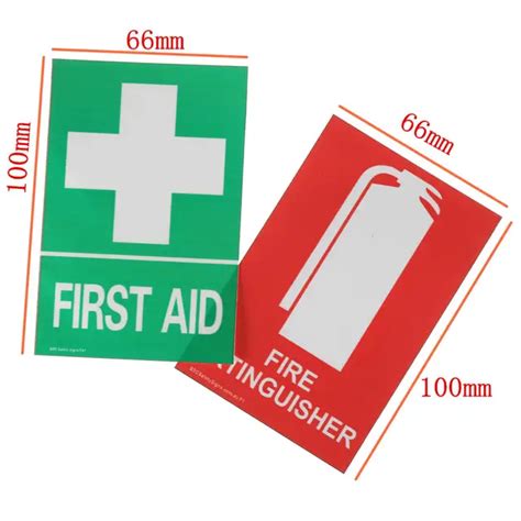 First Aid Fire Extinguisher PVC Sticker Sign Decal Set For Survival