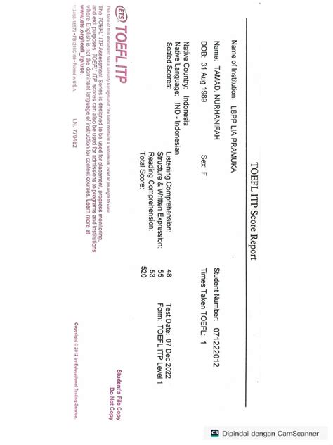 Toefl Itp Pdf