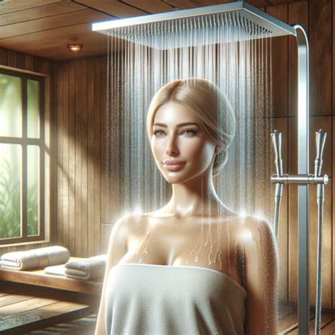 Naked Woman In Bathroom Mirror Reflection Wet Hair And Towel Scene Ai