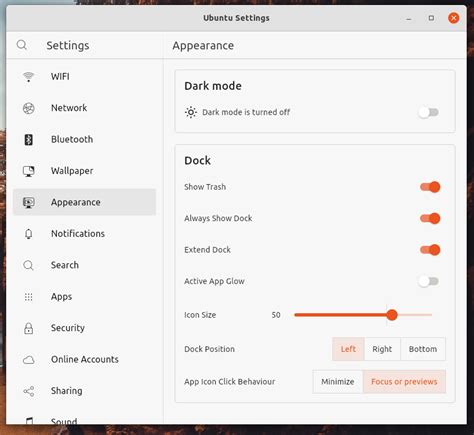 Appearance Page Too Much Space Used · Issue 131 · Ubuntu Flutter