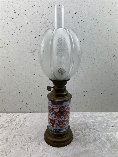 Lampe à huile Laiton Porcelaine Vers Catawiki