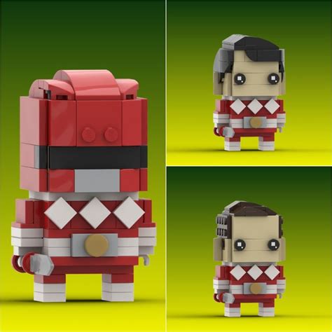 Lego Moc Red Ranger Mighty Morphin Power Rangers Custom Brickheadz