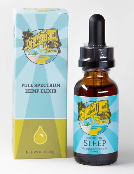 Sleep CBD CBG CBN Full Spectrum Hemp Elixir Mg Golden Road Extracts