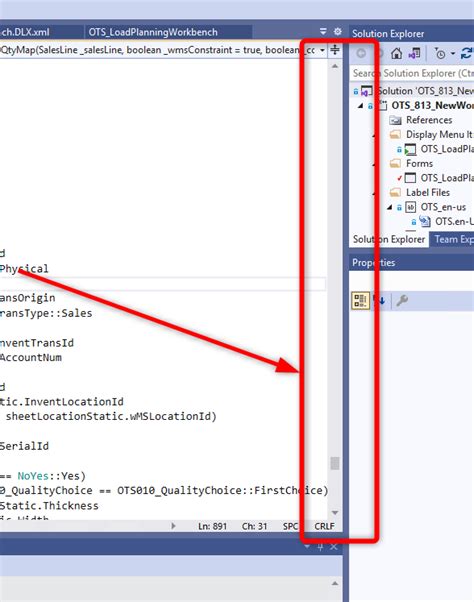 Visual Studio Enable Vertical Scroll Bar AX Dynamics 365 For