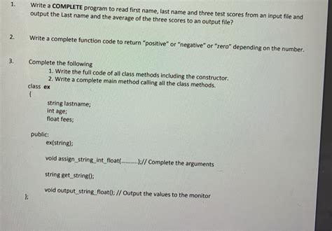 Solved 1 Write A Complete Program To Read First Name Last