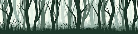 Premium Vector Wild Forest With Various Coniferous Or Deciduous Trees