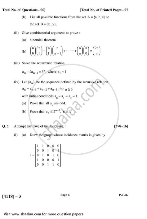 Discrete Mathematics 2012 2013 B Sc Computer Science Semester 2 Fybsc