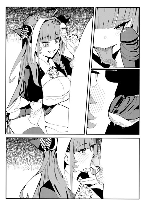 Rule 34 1boy 1girls Ahoge Blush Breasts Cleavage Cleavage Cutout