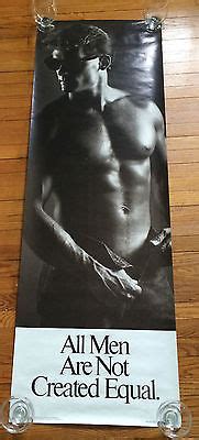 Original Vintage Poster All Men Are Not Created Equal Naked Man Sexy
