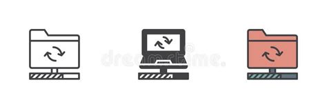 Backup File Folder Different Style Icon Set Stock Vector Illustration