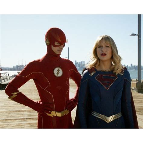 Melissa Benoist Grant Gustin Supergirl Rare Glossy 8x10 Photo Zbu 74 On