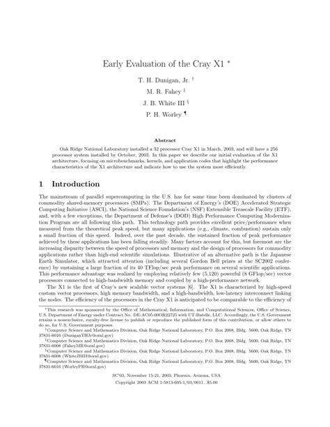 Cray X1e Aka Sv2evaluation Of The Cray X1 November 2003