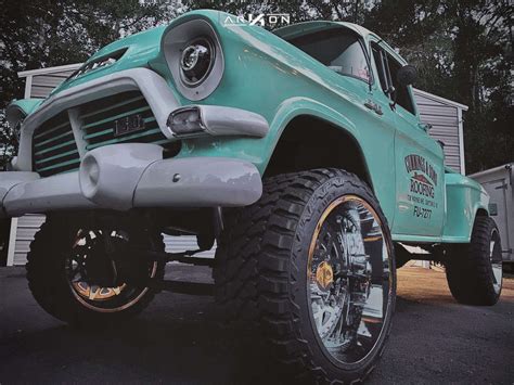 1957 Chevrolet C15 C1500 Pickup Wheel Offset Super Aggressive 3 5 Suspension Lift 8 1284959