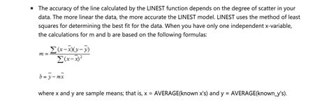 Math Difference Between Excels Linest Function And Matrix Formula For Ordinary Least Squares