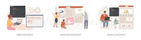 Webpage Programming Isolated Concept Vector Illustration Set Stock Vector Illustration Of