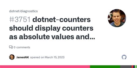 Dotnet Counters Should Display Counters As Absolute Values And Not