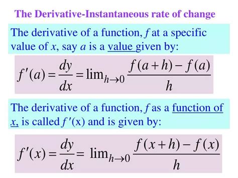 PPT The Derivative Instantaneous Rate Of Change PowerPoint