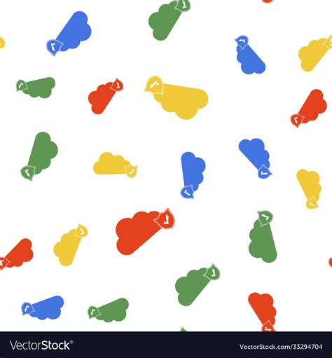 Color Cloud And Shield With Check Mark Icon Vector Image