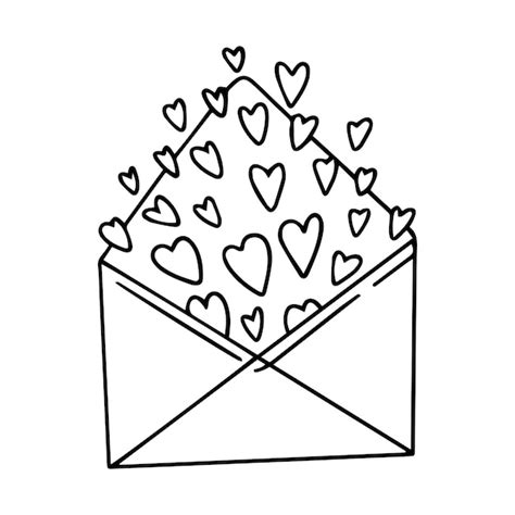 Lettre Avec Des Coeurs Dans Le Style Doodle Illustration Tendance