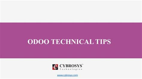 Odoo Technical Tips Ppt