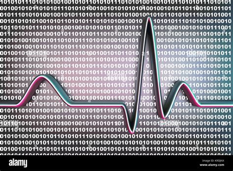 Binary Code And A Ecg Line D Rendered Illustration Stock Photo Alamy
