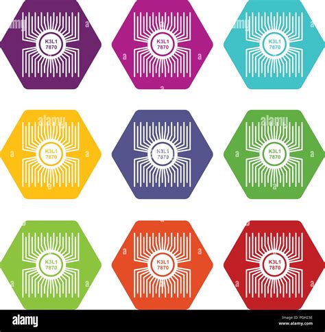 Microprocessor Icons Set 9 Vector Stock Vector Image And Art Alamy