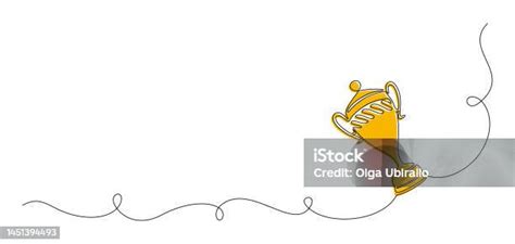 우승 황금 트로피의 연속 선 그리기 단순한 선형 스타일의 챔피언 업적의 아이콘 상징 최고의 팀워크 편집 가능한 획을 위한 개요 개념입니다 번성하는 벡터 그림 1위에 대한